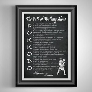 Dokkodo Samurai Art Samurai Poster Samurai Wall Art Japanese Decoration ...