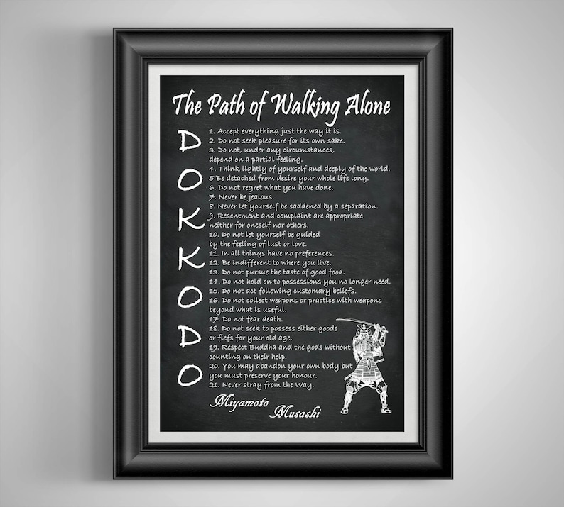 Dokkodo Samurai Art Samurai Poster Samurai Wall Art Japanese - Etsy