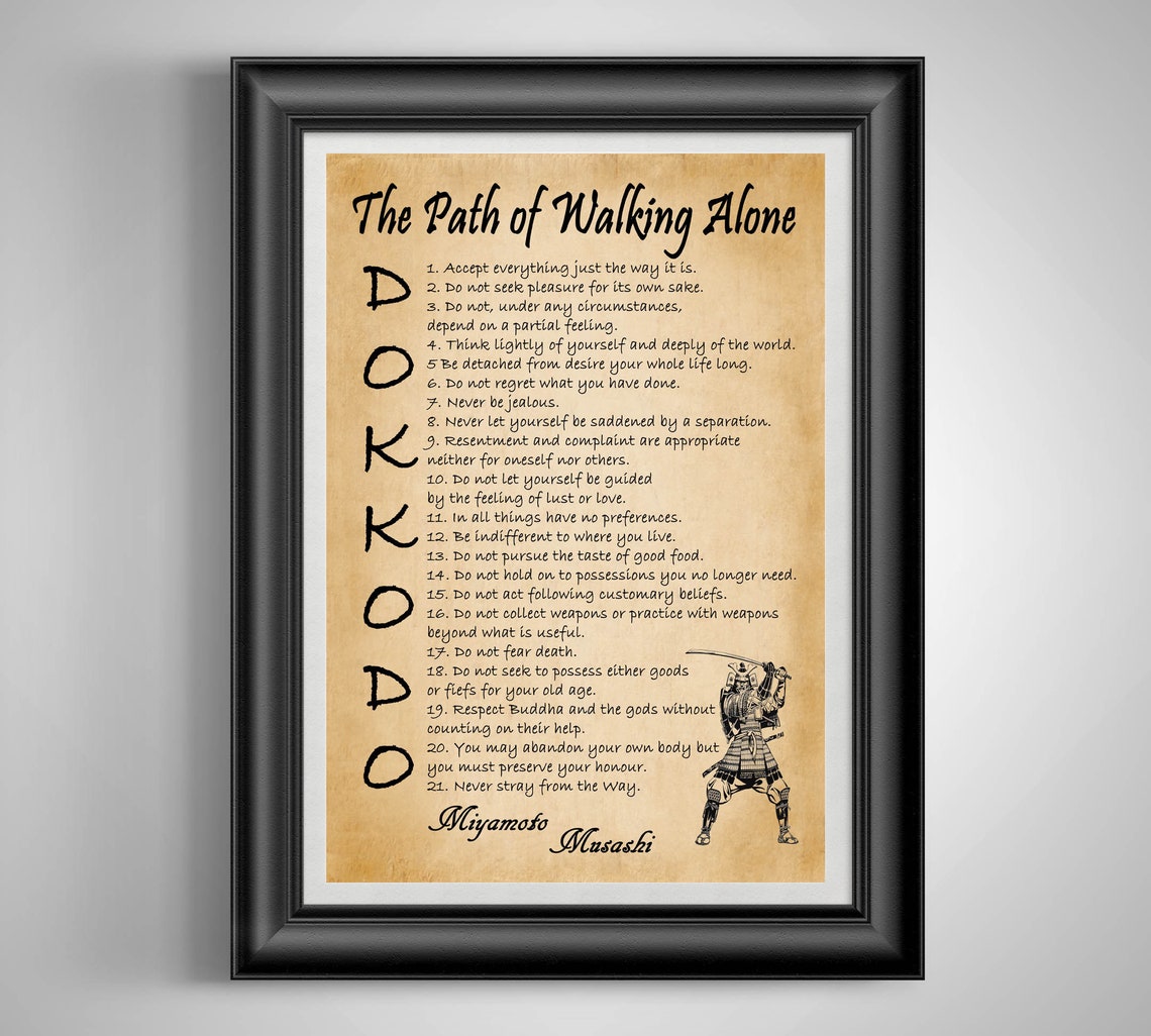 Dokkodo Samurai Art Samurai Poster Samurai Wall Art Japanese - Etsy