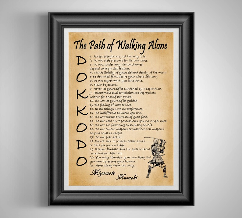 Dokkodo Samurai Art Samurai Poster Samurai Wall Art Japanese - Etsy