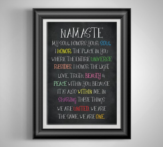 Namaste Print Yoga Poster Gym Wall Art Namaste Office Decor | Etsy