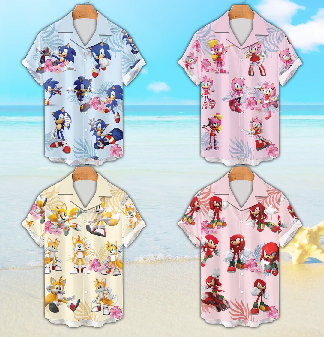 Ddisney Sonic the Hedgehogg Hawaiian Shirt Summer Beach Sonic Shirt ...