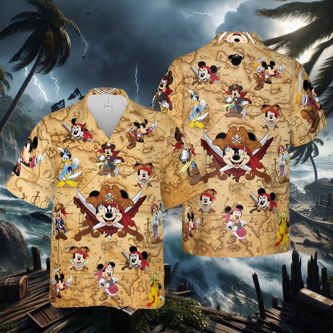Ddisney Pirates of the Caribbean Hawaiian Shirt Mickey and Friends ...