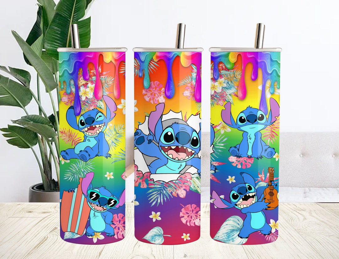 Gradient Dripping Lilo Stitch 20oz Skinny Tumbler Sublimation Ddisney ...