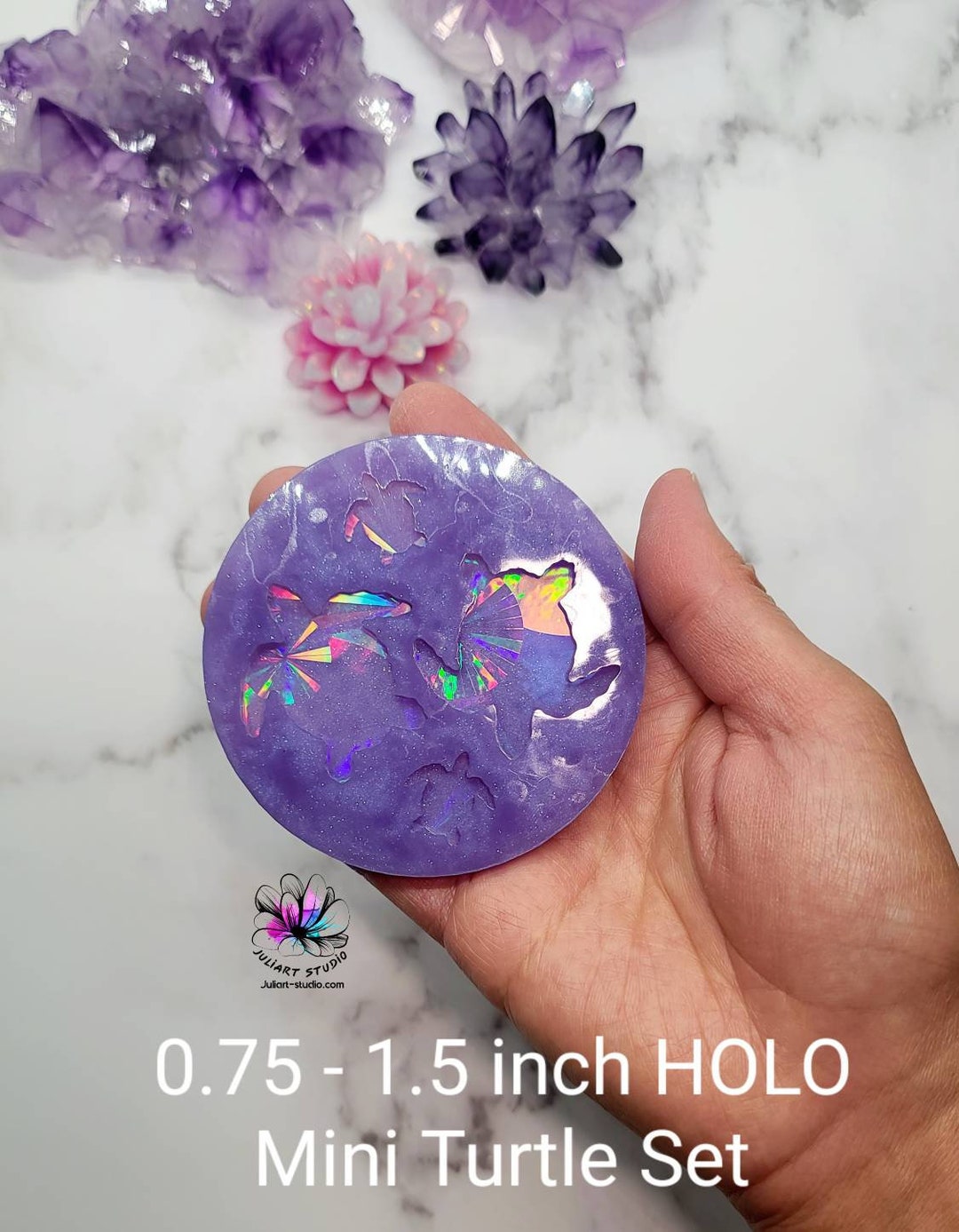 Holographic Mini Turtle Set Silicone Mold for Resin Casting - Etsy