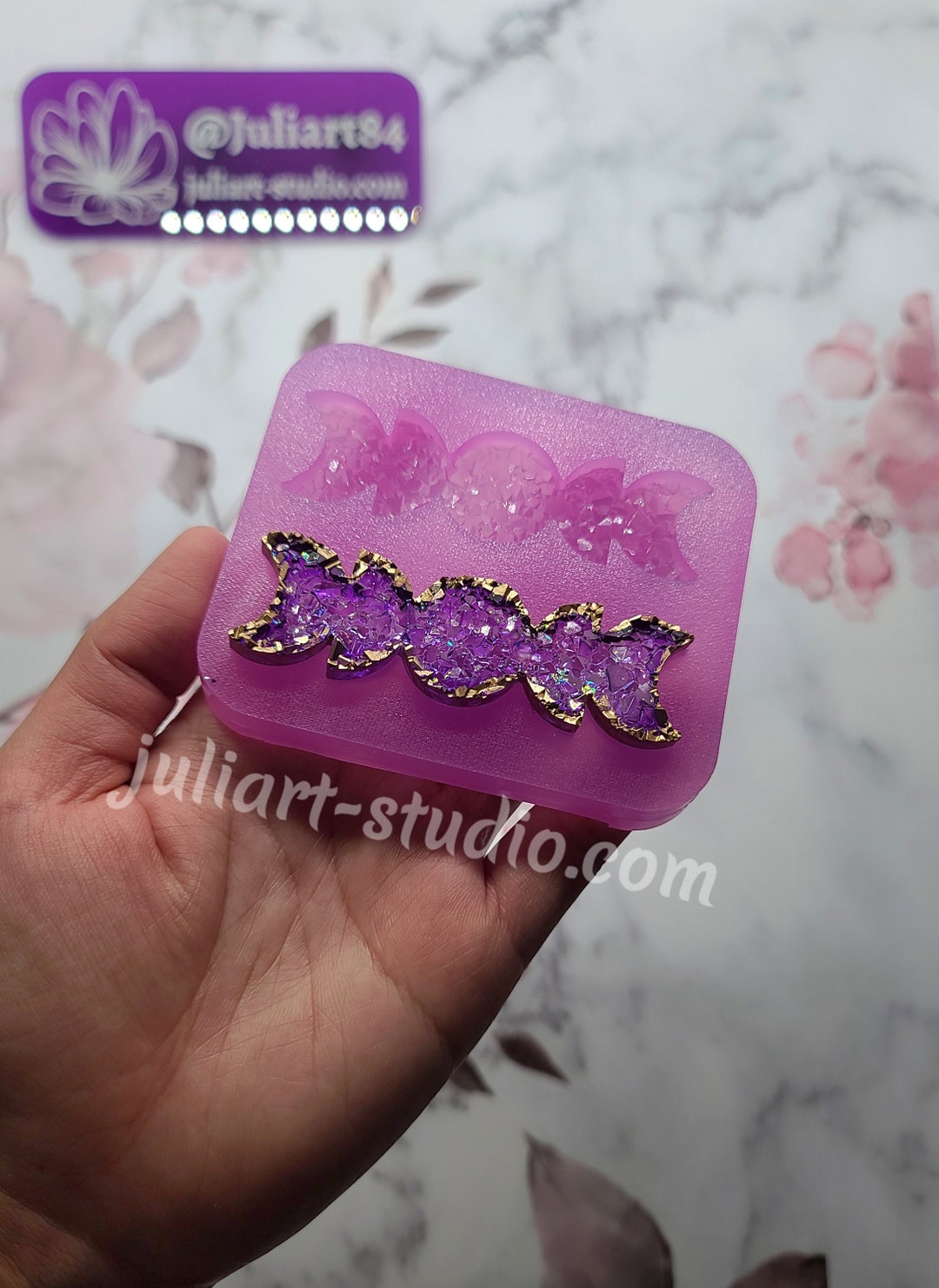 3 Inch Druzy Moon Phase Hair Clips Silicone Mold for Resin Casting - Etsy