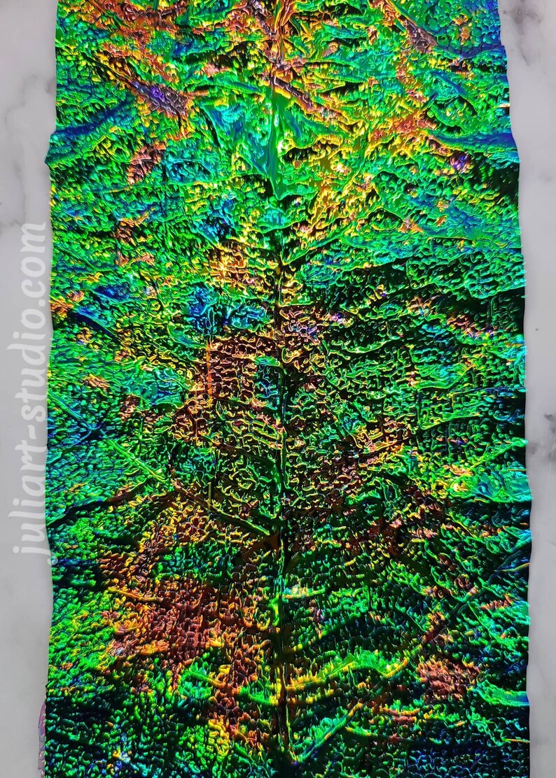 IRIDESCENT DICHROIC SHEET for Resin Art - Glossy Green Leaf (not Sold ...
