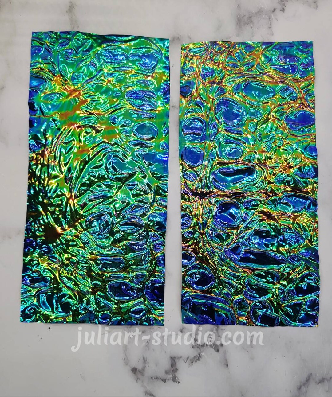 IRIDESCENT DICHROIC SHEET for Resin Art - High Gloss Green Pebbles (not ...