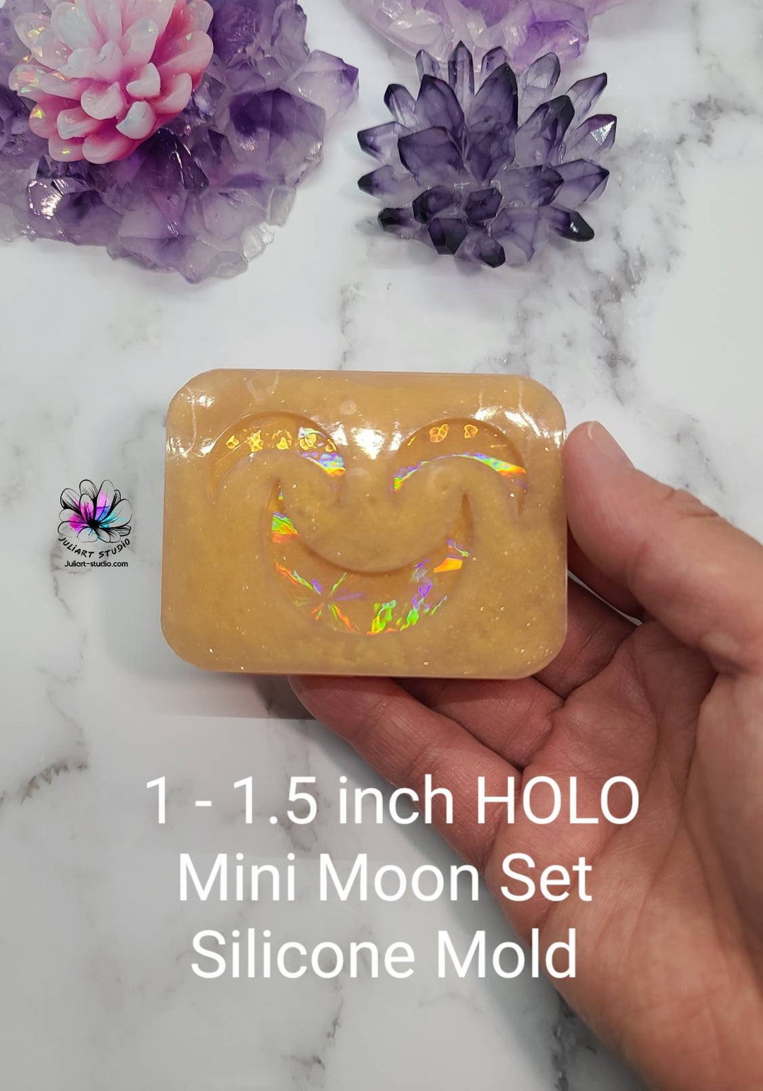 Holographic Mini Moon Set Silicone Mold for Resin Casting - Etsy