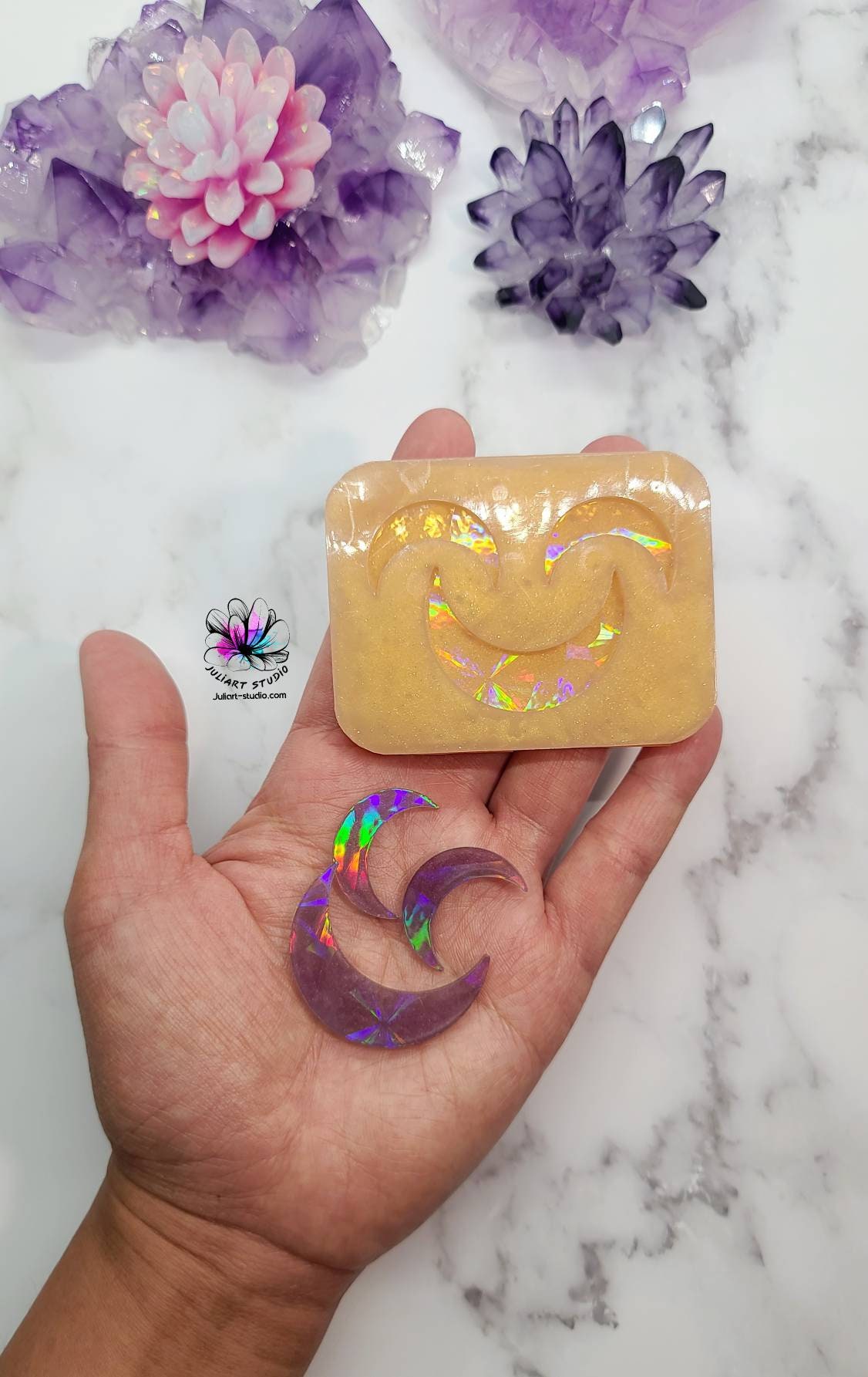 Holographic Mini Moon Set Silicone Mold for Resin Casting - Etsy