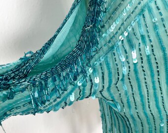 Turquoise Sequin Top - Etsy