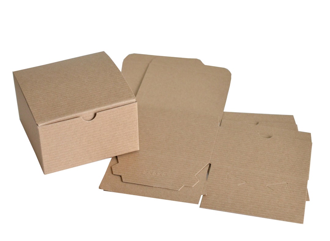 Kraft Boxes 5 X 5 X 3, Gift Boxes With Lid, Wedding Favor Boxes, Gift ...