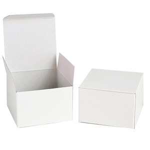 Small Gift Boxes, 3 X 3 X 2" White, Treat Boxes, Paper Boxes, Wedding ...