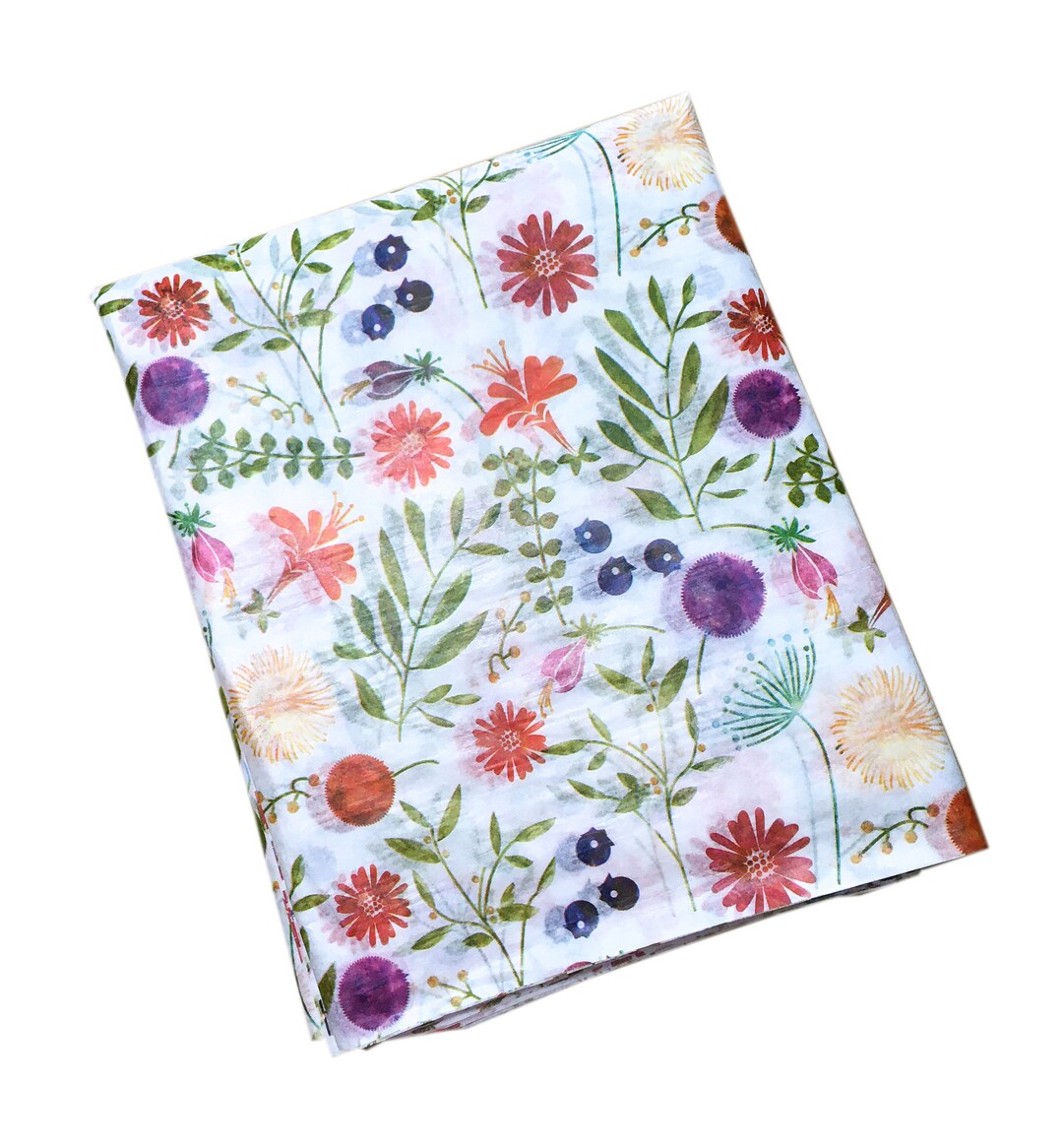 Floral Printed Tissue Paper, 10 Large Folded Sheets, Wrapping Paper ...