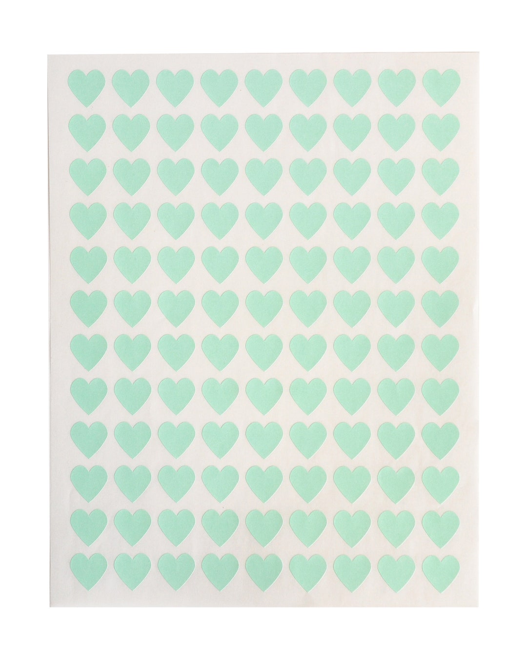Mint Green Heart Stickers: 108 Self Adhesive Envelope Seals - Etsy