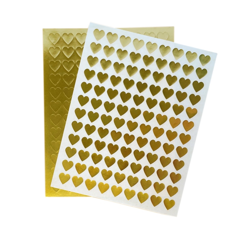 Custom Gold Foil Heart Stickers - Etsy