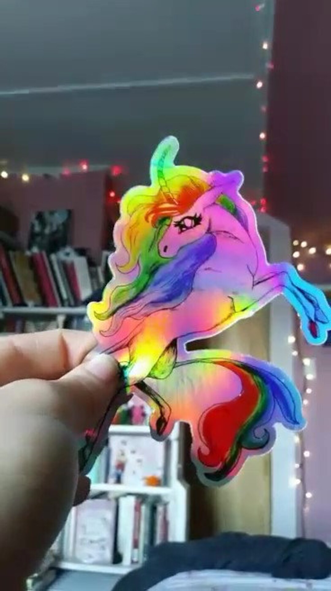 Rainbow Unicorn Holographic Sticker - Etsy