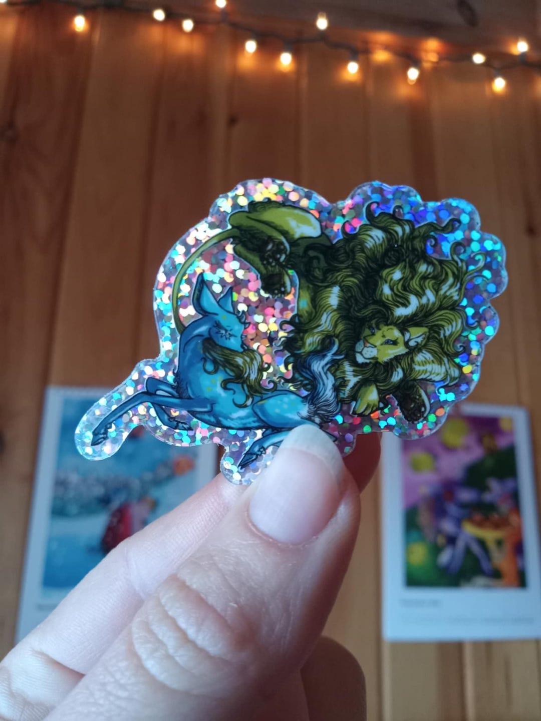 Artemis and Apollo - Deer and Lion Sticker - Etsy