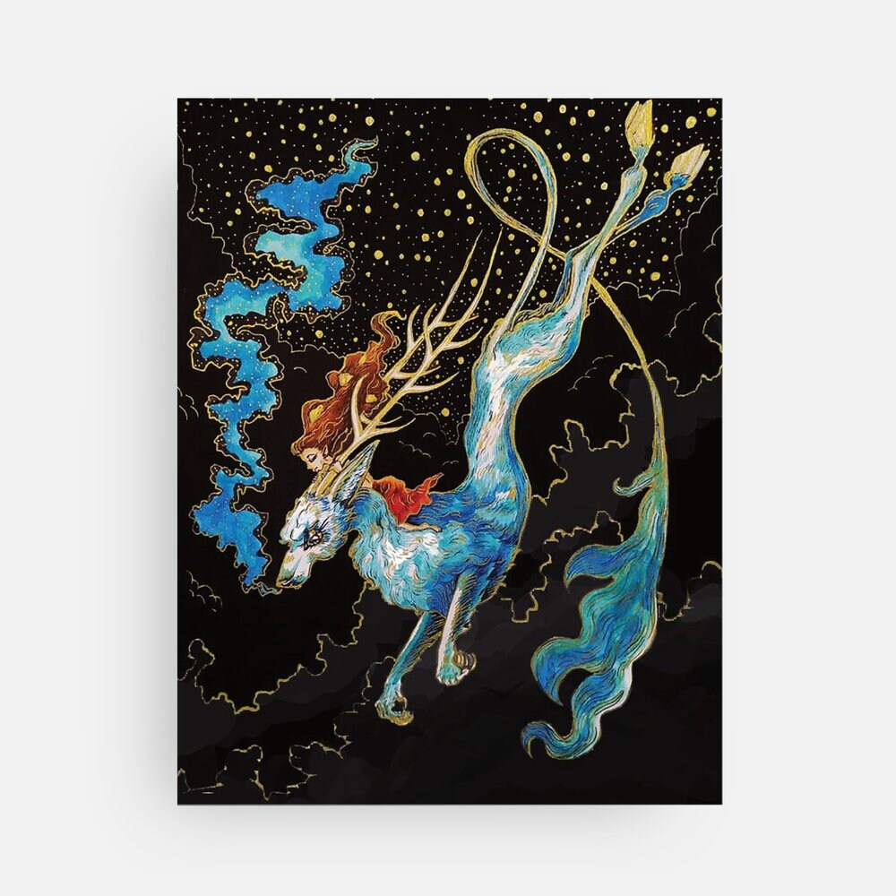 Flight of the Wolf King - Post Card Art Print - Etsy