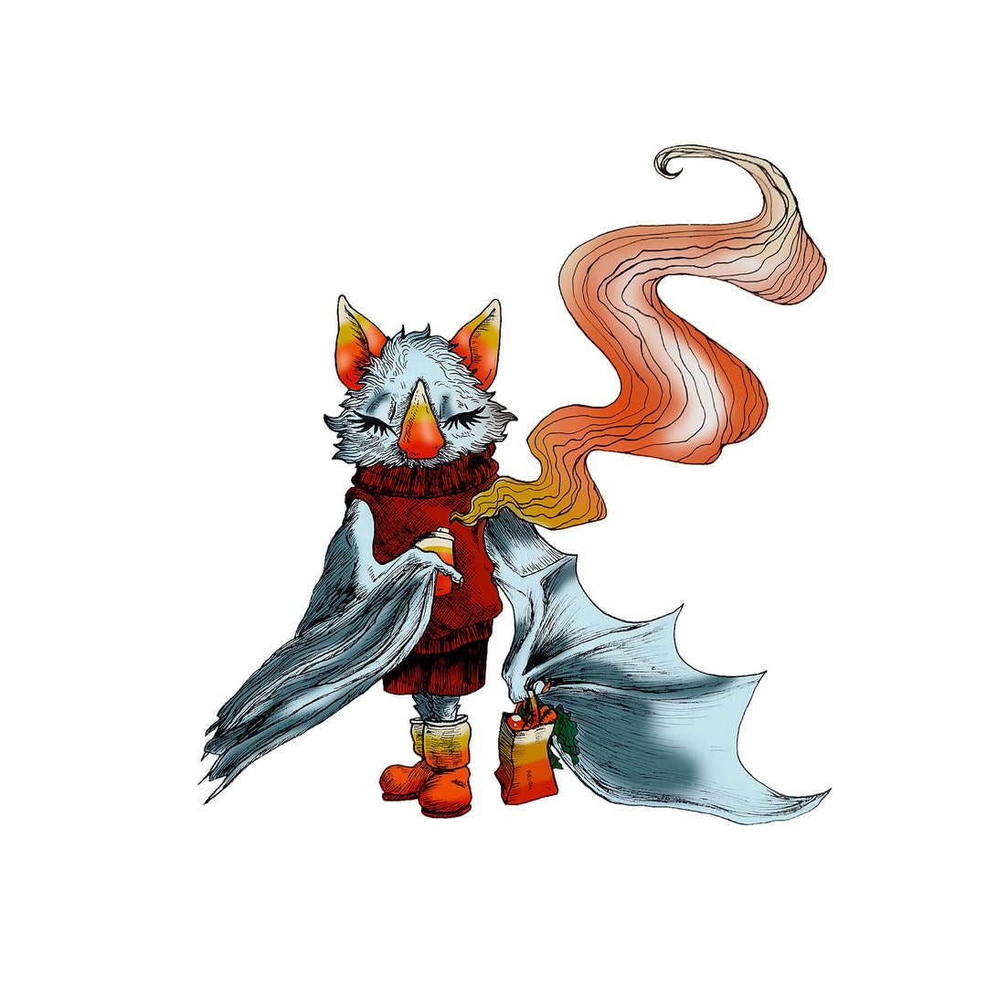 Candy Corn Bat Folded Greeting Card - Etsy