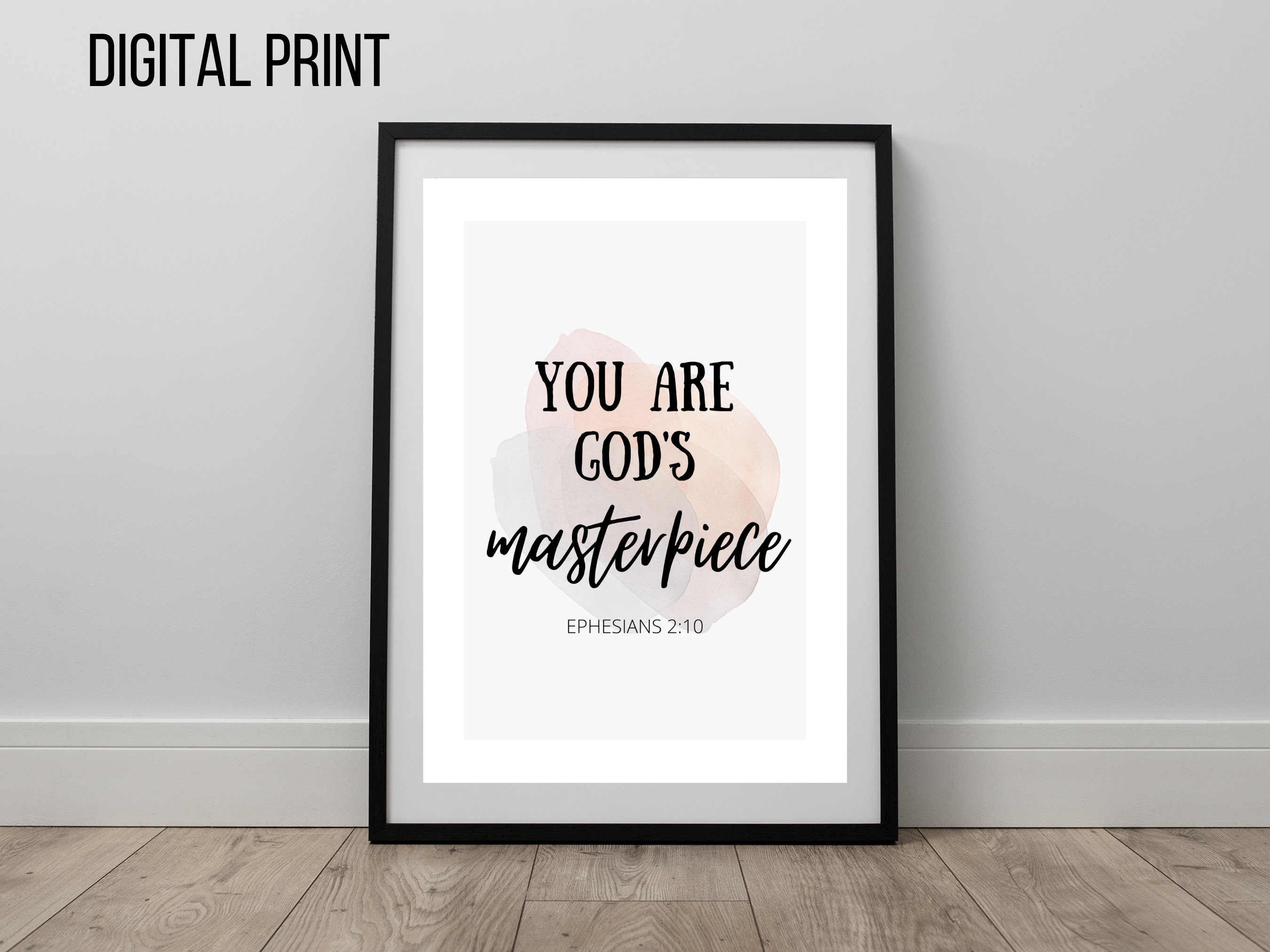 Digital Print - God's Masterpiece - Ephesians 2:10 - Bible Verse Art - Etsy
