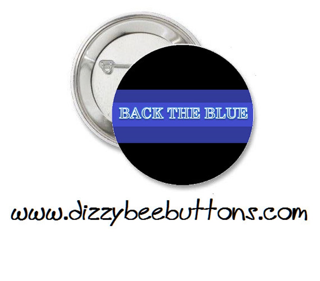 Back the Blue Law Enforcement Support Badge Pinback Button Fridge ...