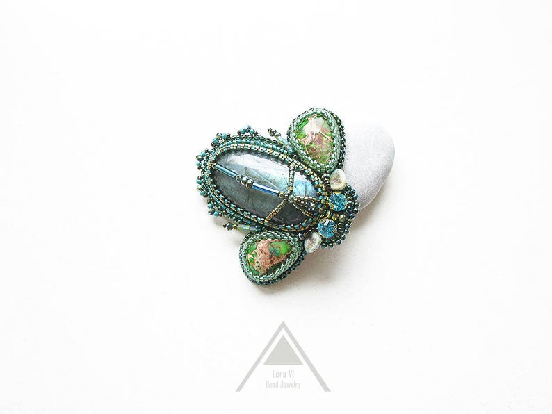 Green Bug Brooch Beetle Jewelry Fly Scarab Pin Beadwork Insect Jewelry ...