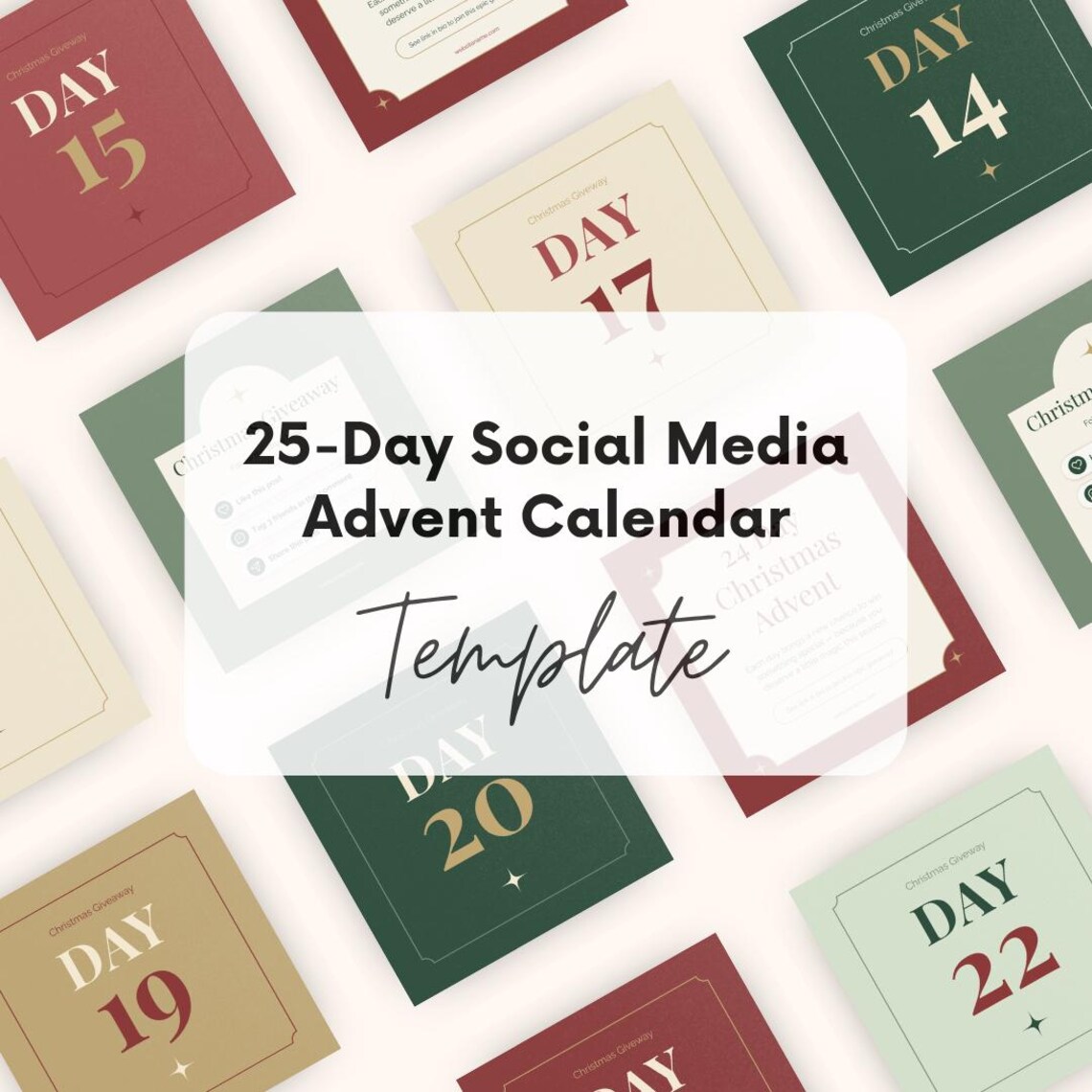 Vintage Christmas Advent Canva Template | Instagram Countdown Posts ...