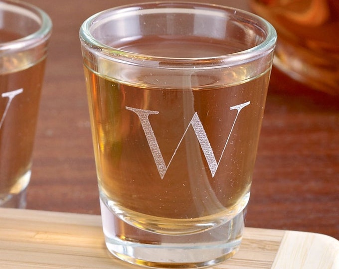 Classic Initial Shot Glass | Personalized Groomsmen Gift | 2oz Shot ...