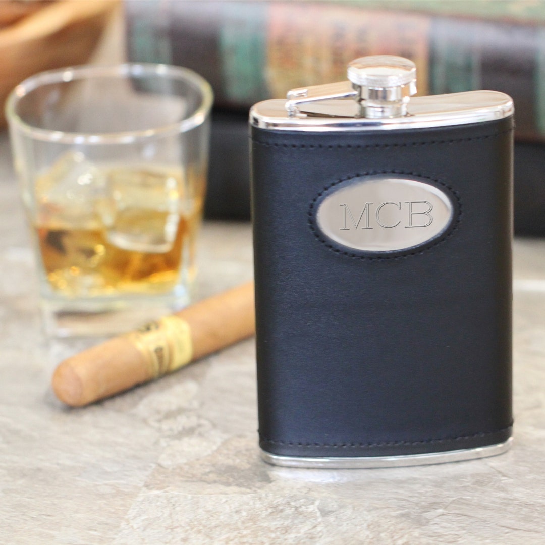 Engraved Leather Pocket Flask | Personalized Men's Hip Flask ...