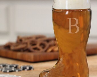Personalized Beer Glass Country Western Beer Glass Cowboy Boot & Hat ...