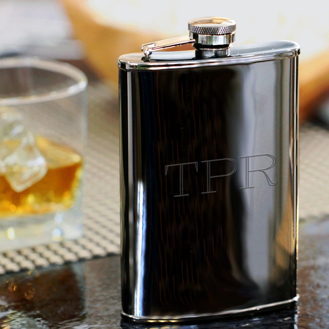 Engraved Gunmetal Flask | Personalized Flask for Special Occasion ...