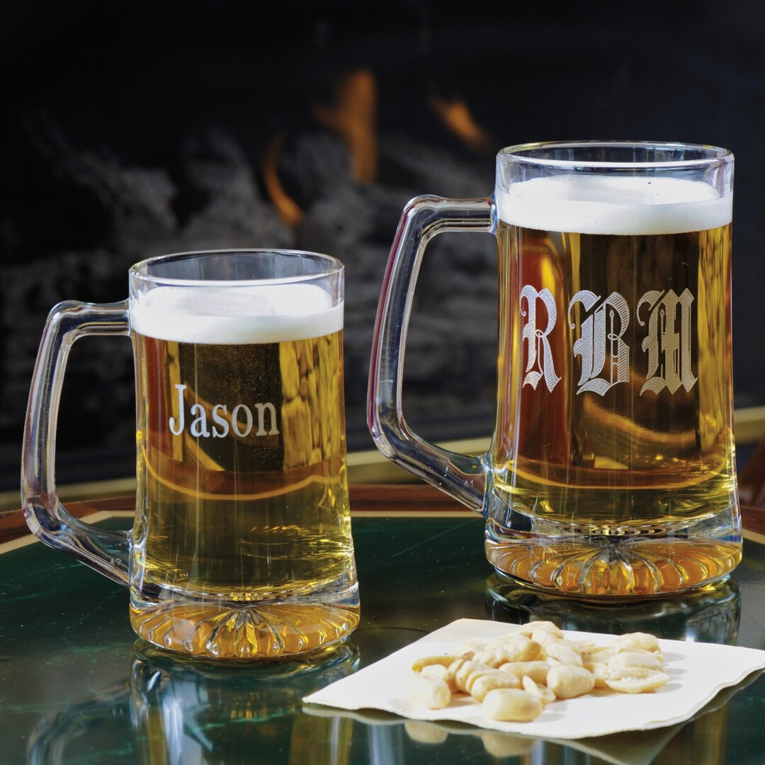 Big or Bigger Beer Mugs 25 Oz or 14 Oz | Engraved Glass Beer Mug ...