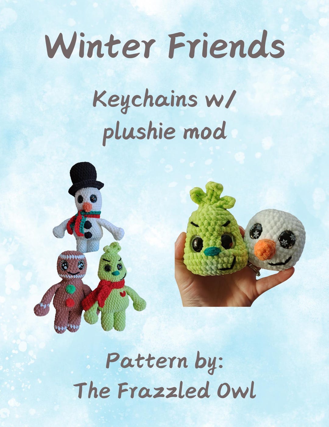 Winter Friends Crochet Pattern--keychains W/plushie Mods - Etsy