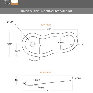 SONOMA in Natural - River Shape Undermount Bar Copper Sink With 1.5 ...