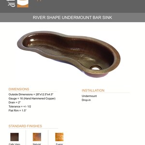 SONOMA in Natural - River Shape Undermount Bar Copper Sink With 1.5 ...