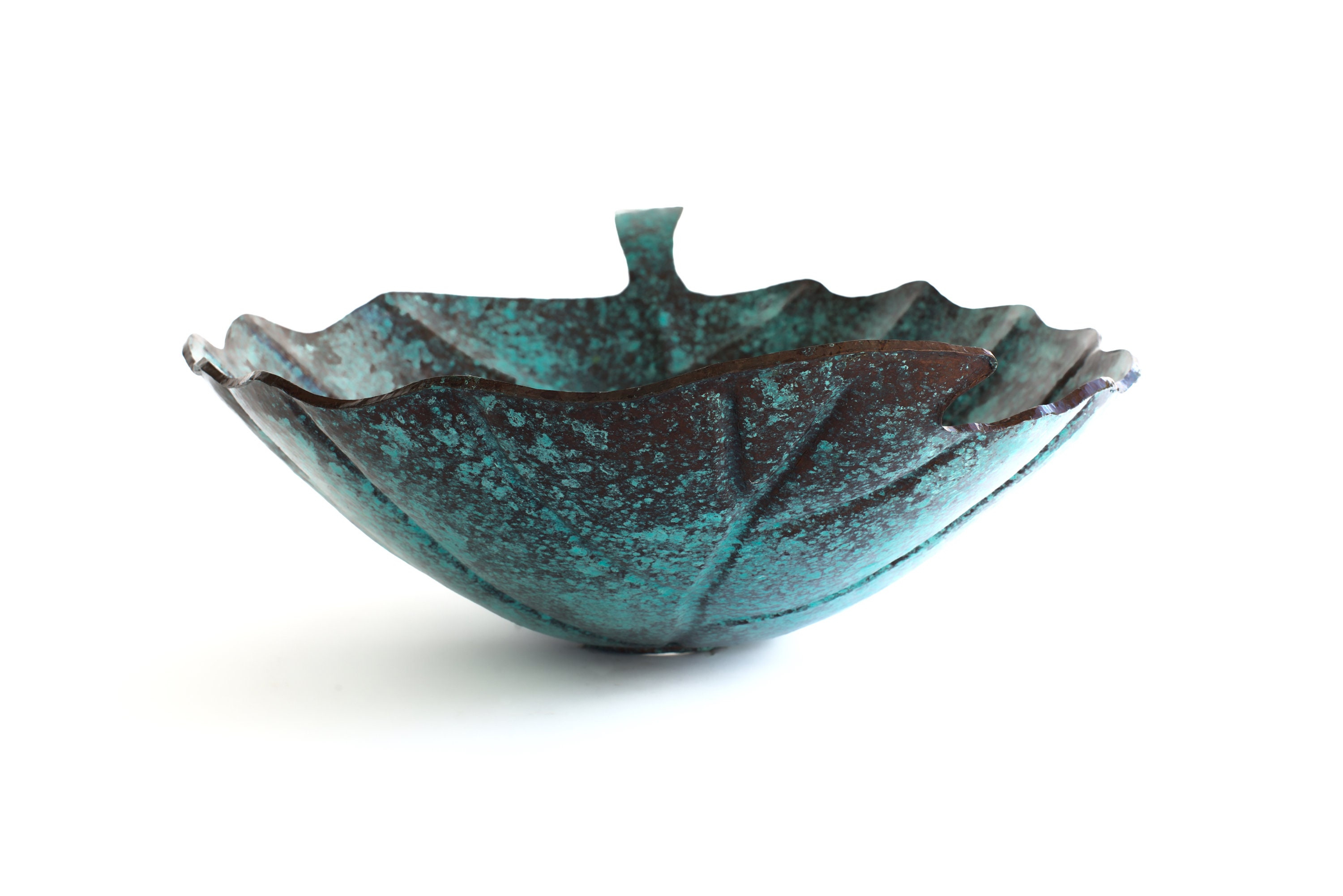O'KEEFE in Oxidized Copper - Leaf Shape Vessel Bathroom Copper Sink- 18 ...