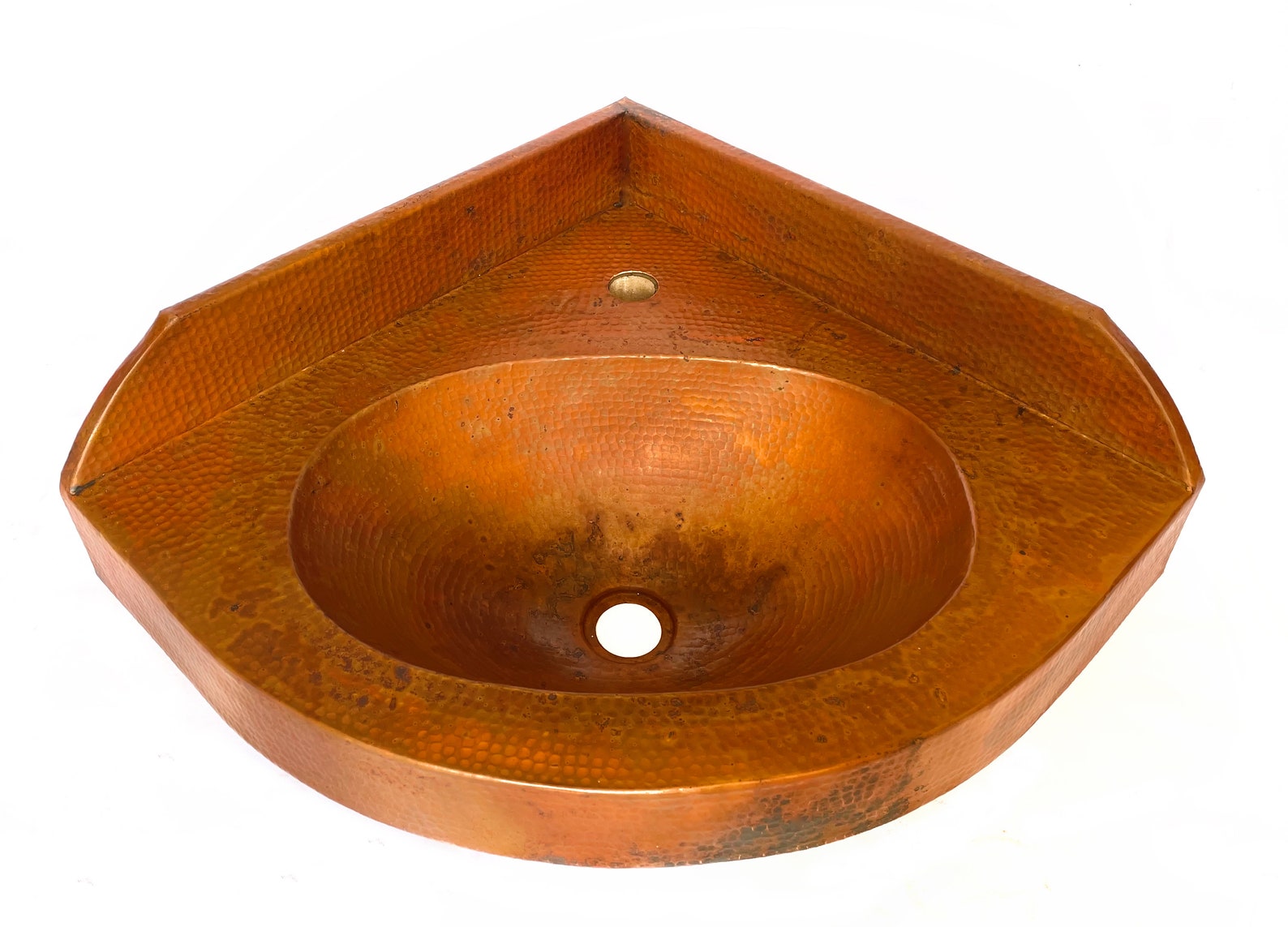 Corner Vanity Wall Mounted With Integrated 15 X 10 X 6" Oval Sink and 3 ...
