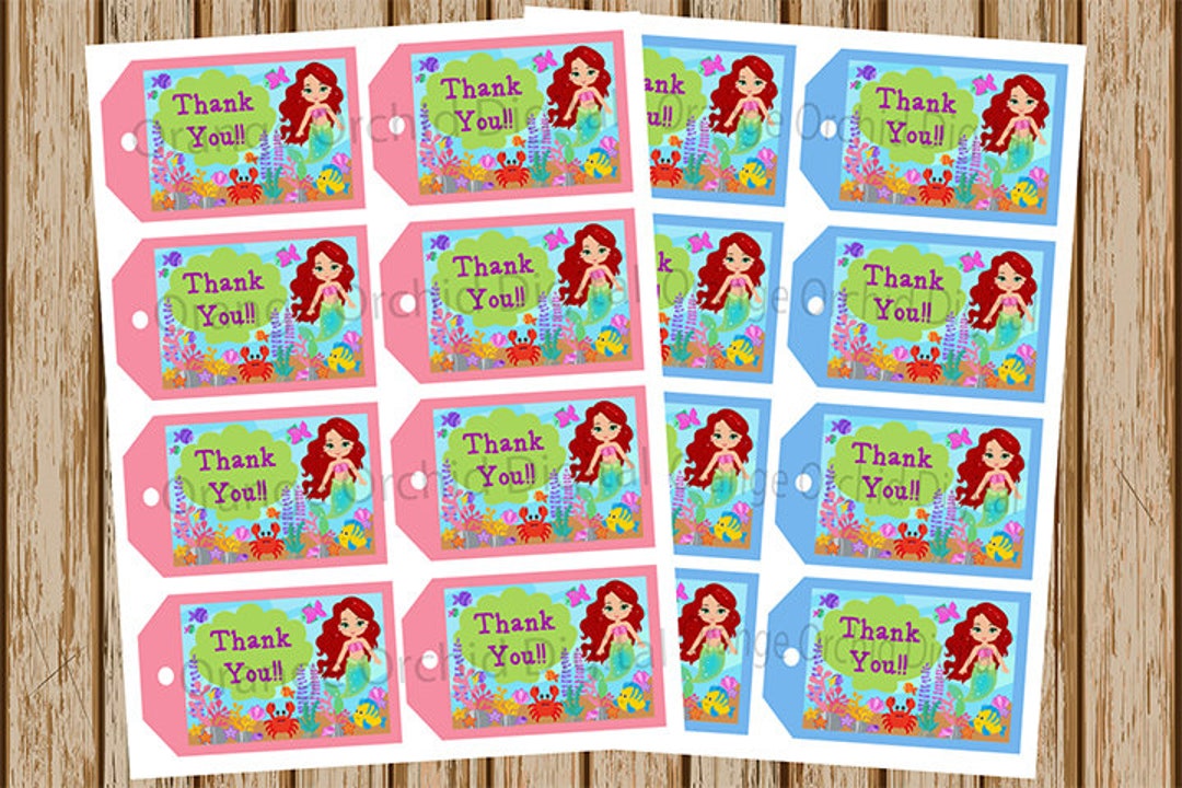 INSTANT DOWNLOAD- Mermaid Gift Tags- Under the Sea Gift Tags- Birthday ...
