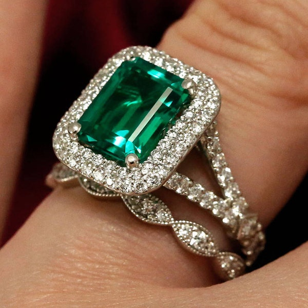 Emerald Wedding Set - Etsy