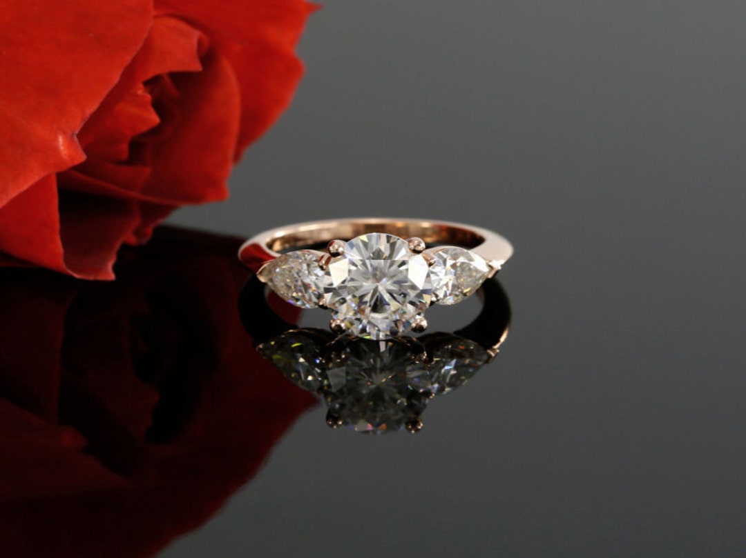 7.5mm Round and Pear Shape Near Colorless Forever One - Etsy