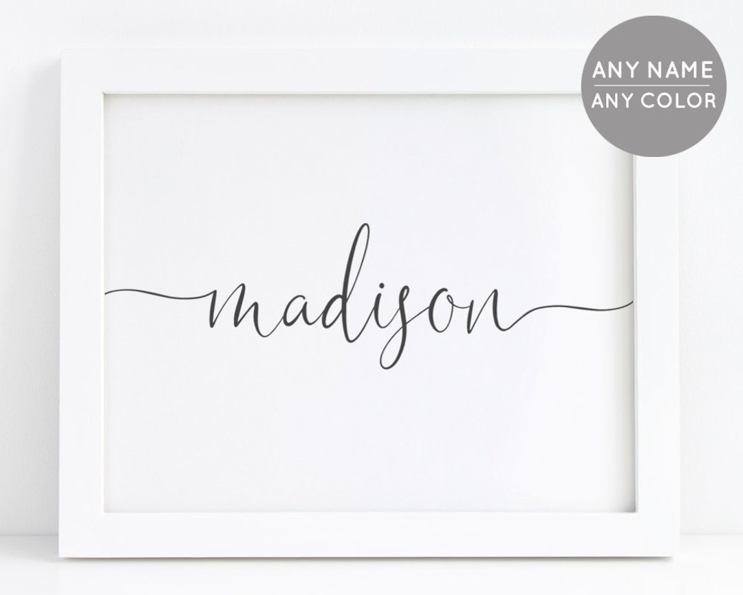Custom Name Nursery Art, Printable Baby Name Sign, Name Sign Printable ...