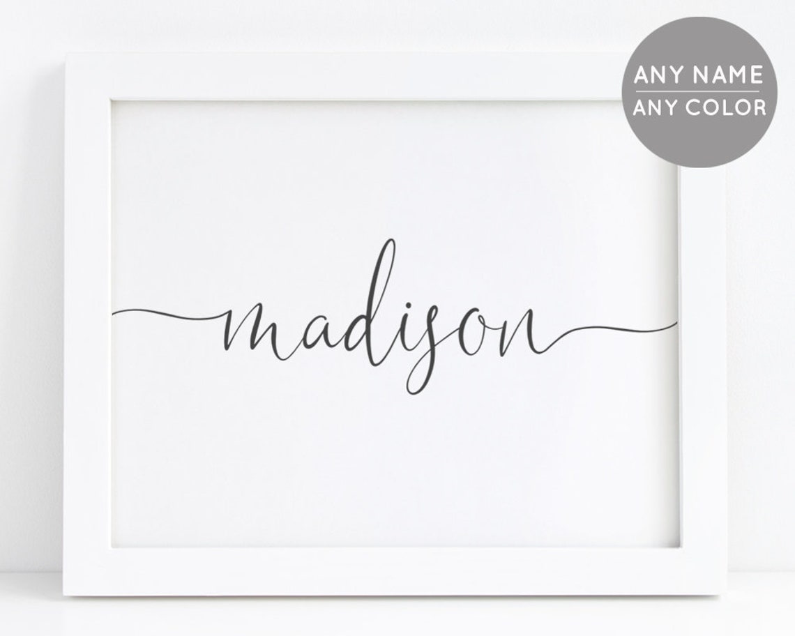 Custom Name Nursery Art Printable Baby Name Sign Name Sign - Etsy