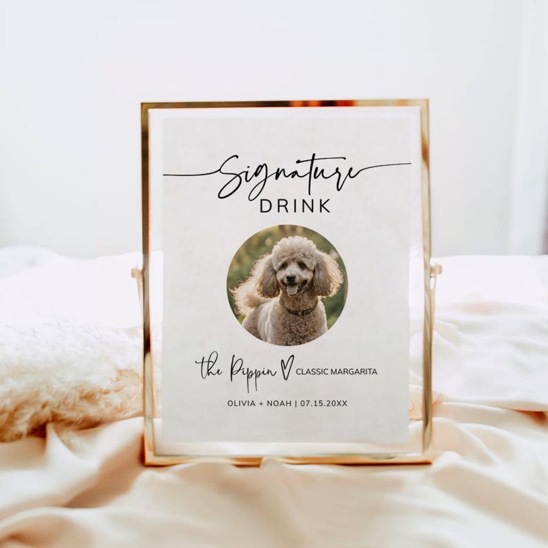 Pet Signature Drink Sign, Dog Signature Drink Sign Wedding, Custom ...