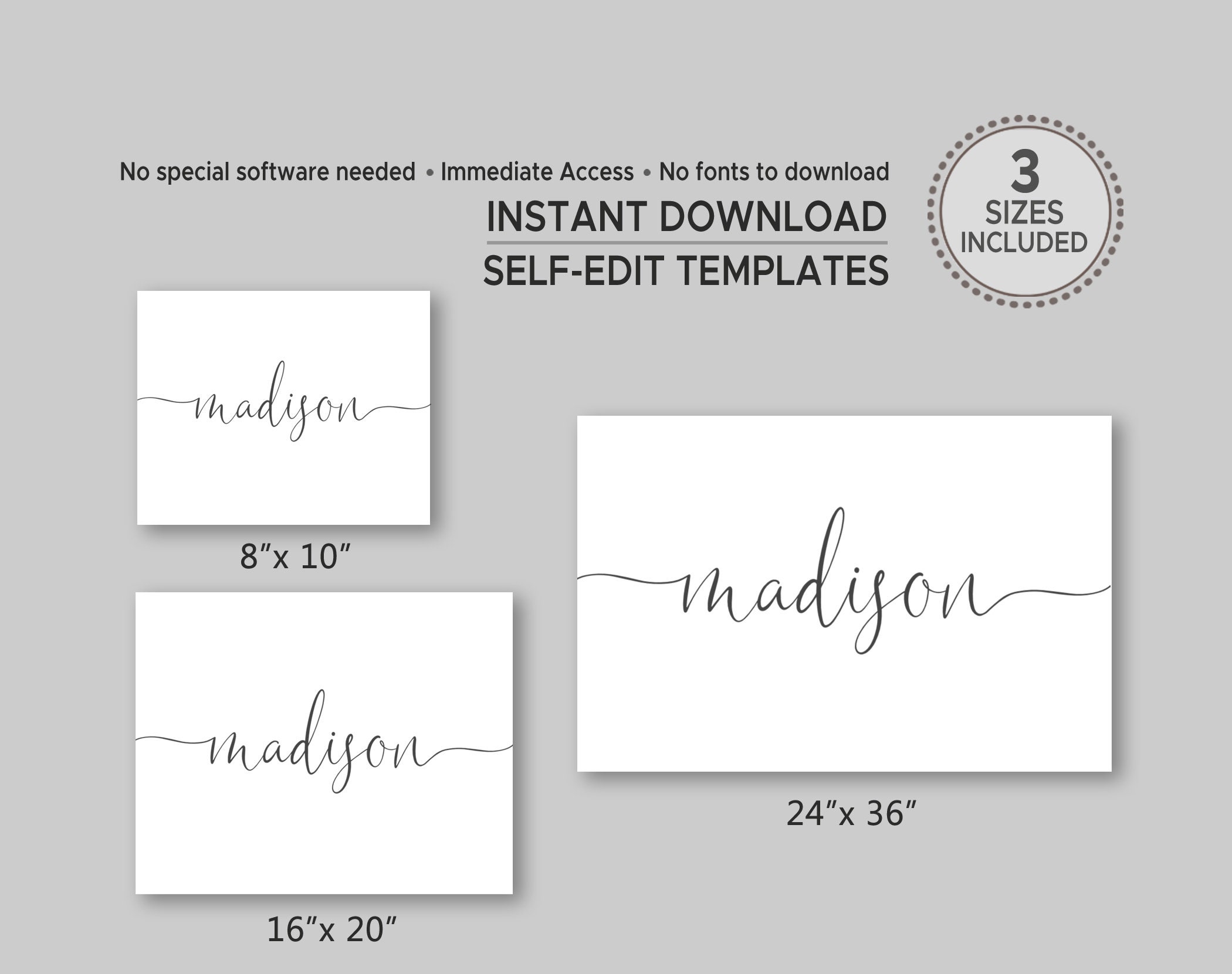 Custom Name Nursery Art Printable Baby Name Sign Name Sign - Etsy