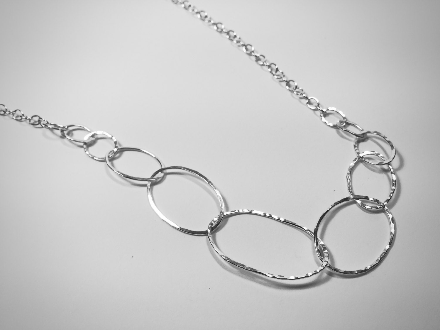 Cascade Hand-forged Argentium Silver Chain Necklace | Etsy