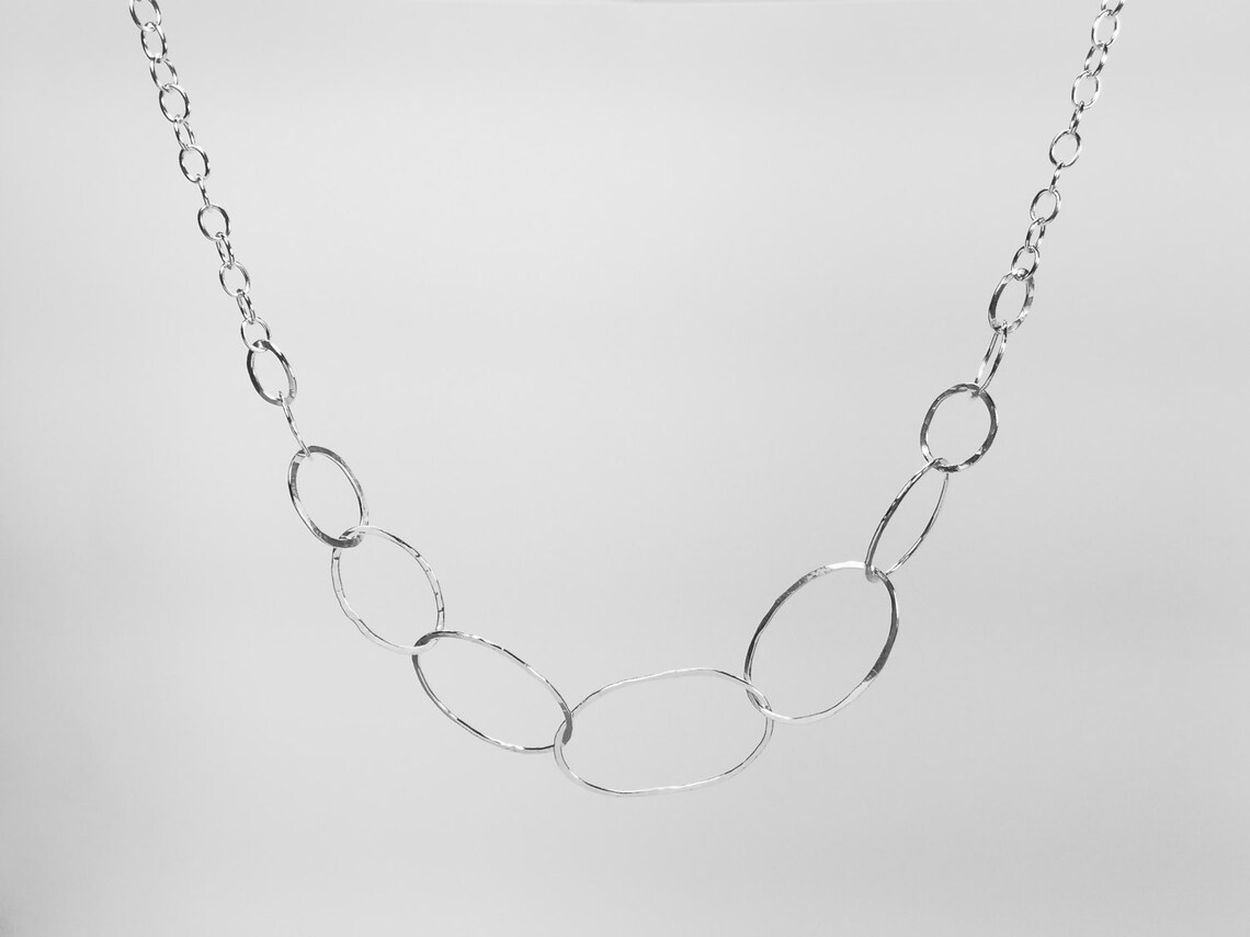 Cascade Hand-forged Argentium Silver Chain Necklace | Etsy