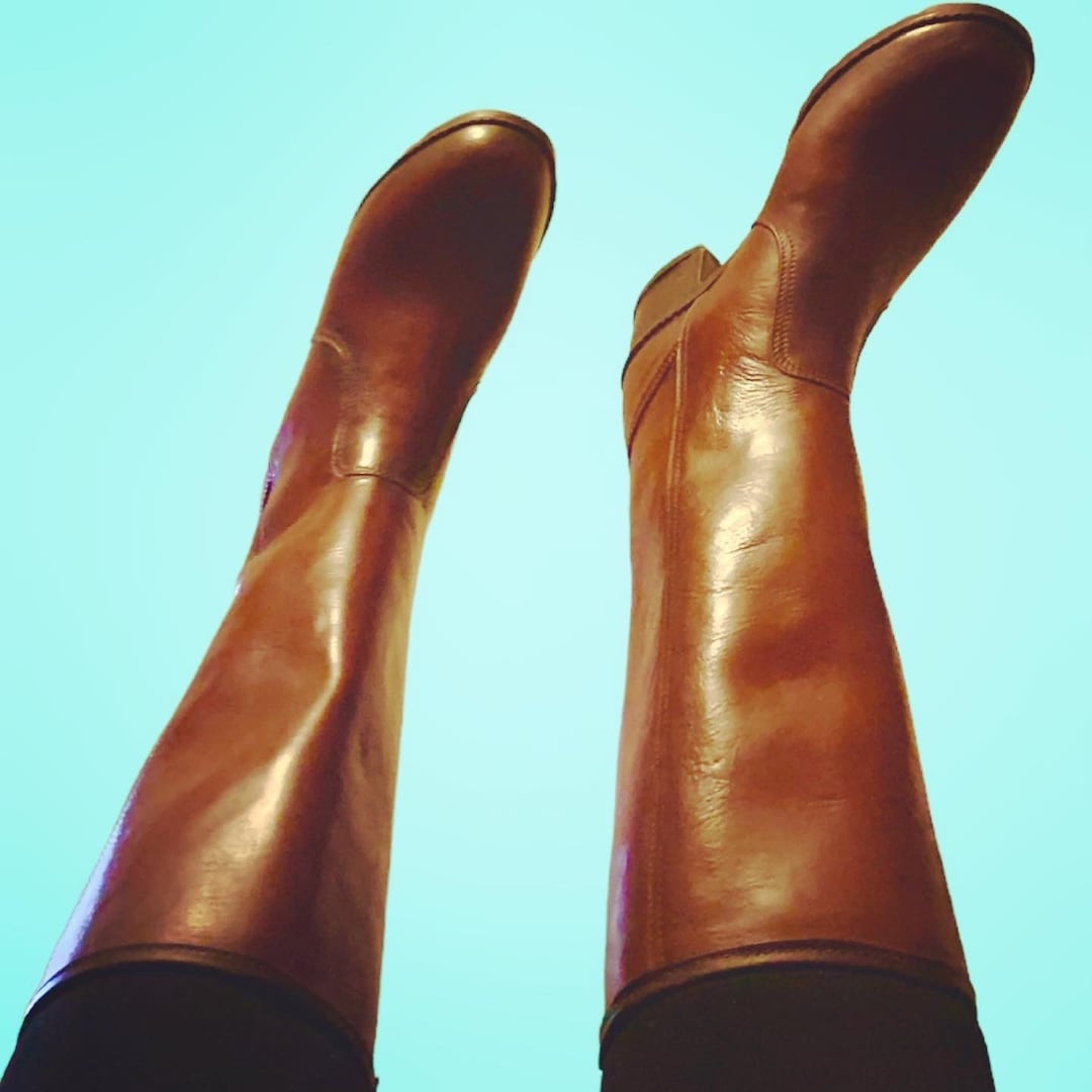 Vintage Boots Derri Boots Mapbot Boots Vinyl Boots Brown Made - Etsy Canada