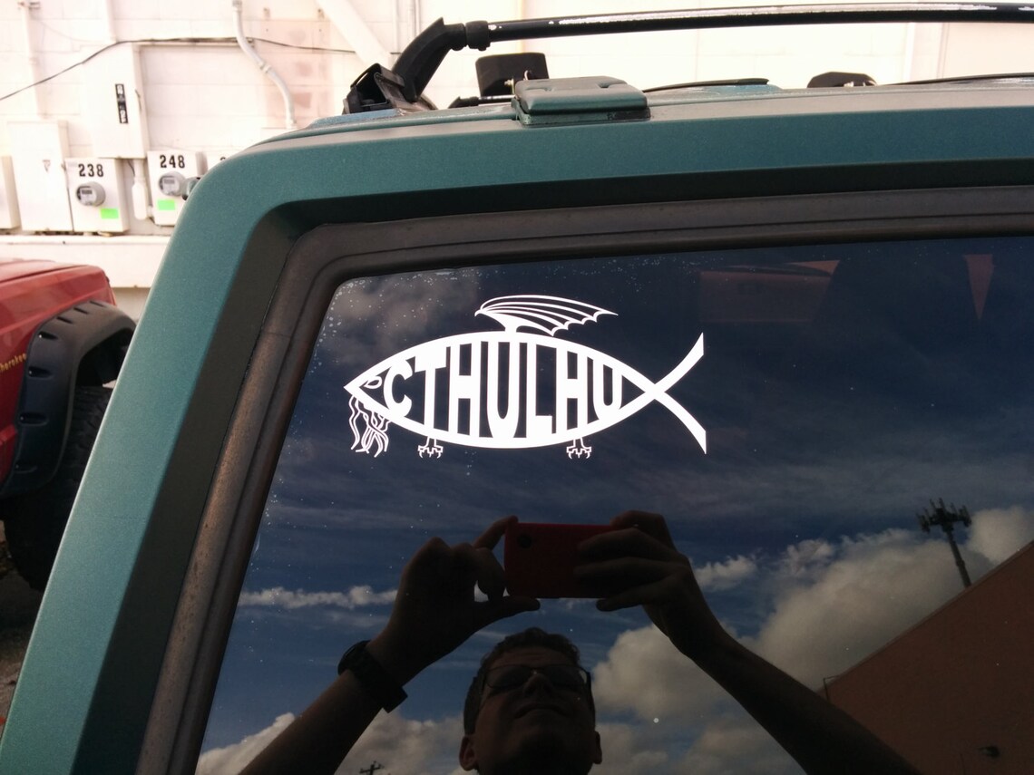 Cthulhu Fish Window Decal - Etsy