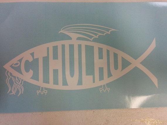 Cthulhu Fish Window Decal | Etsy
